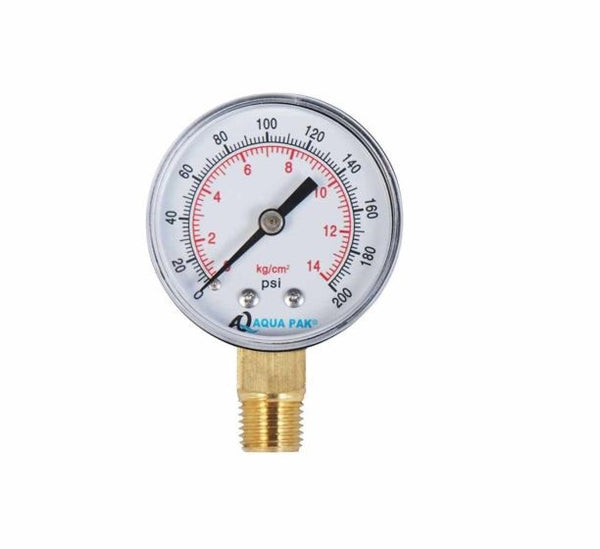 Manometro de glicerina 0-100 psi salida inferior 1/4" caratula 2.5" – TUBIDICSA